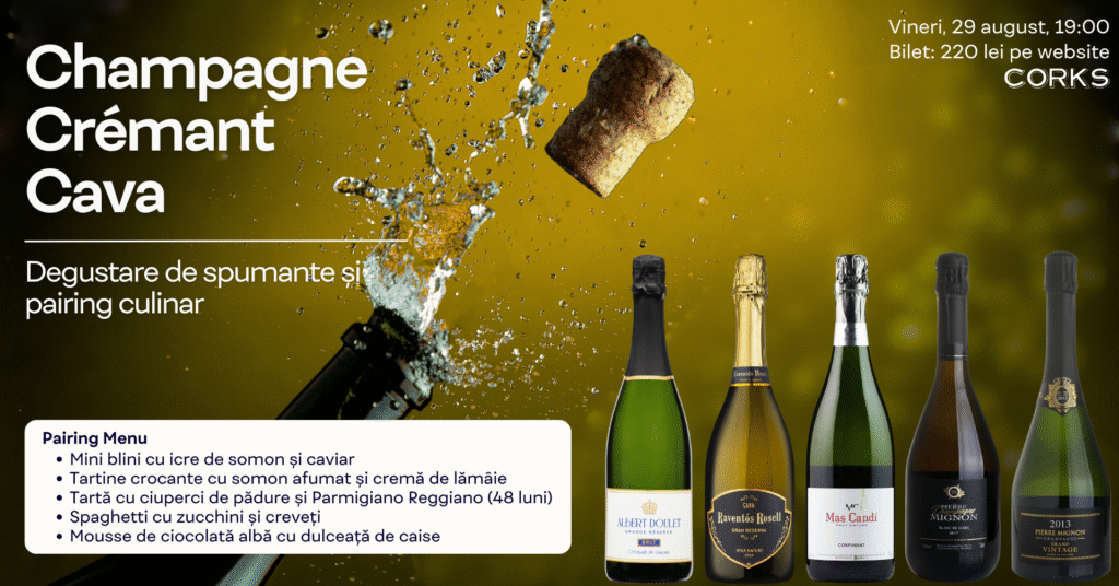 Champagne, Crémant & Cava | Degustare de spumante și pairing culinar ...